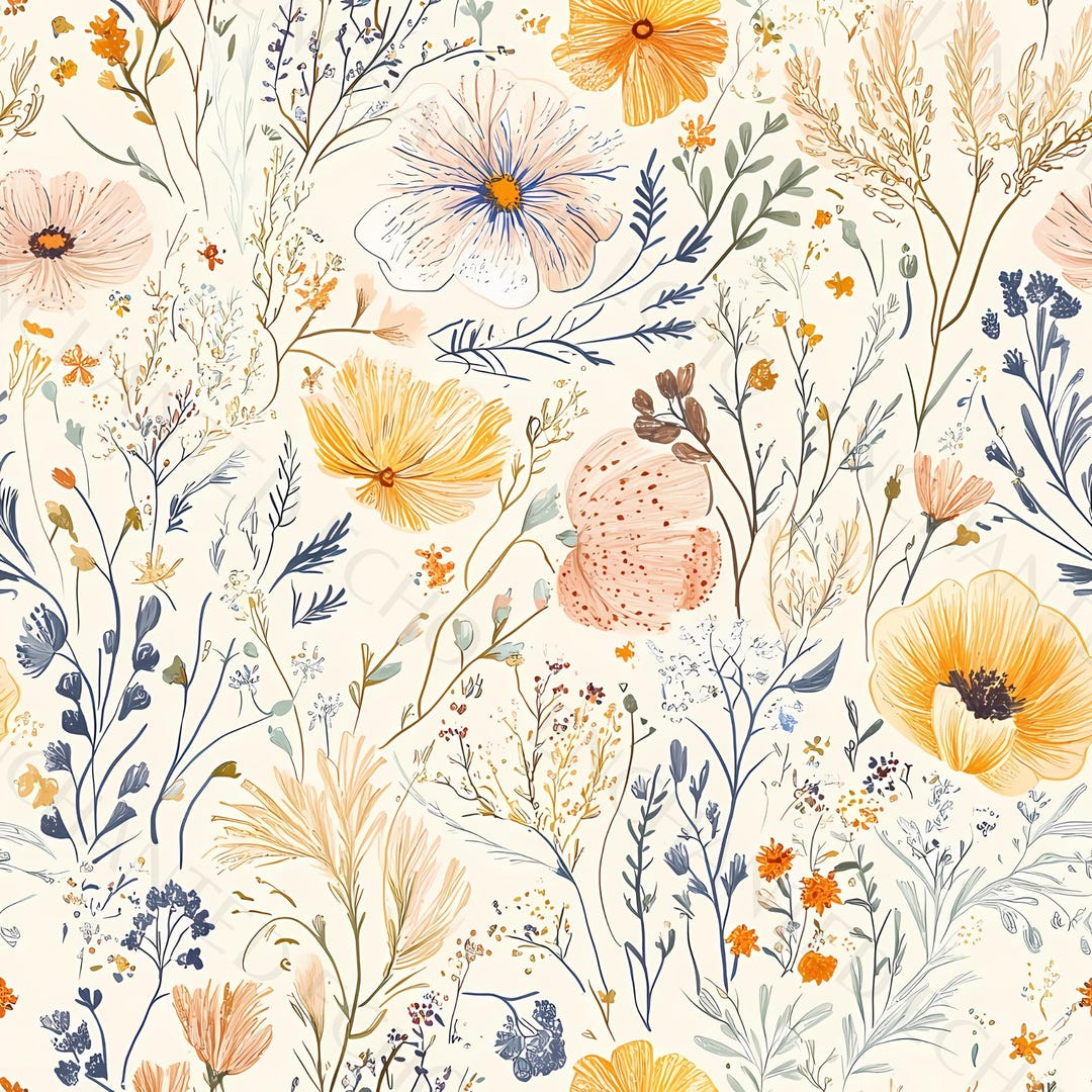Seamless Wildflower Pattern Floral Flower JPG Pattern Flower Seamless ...