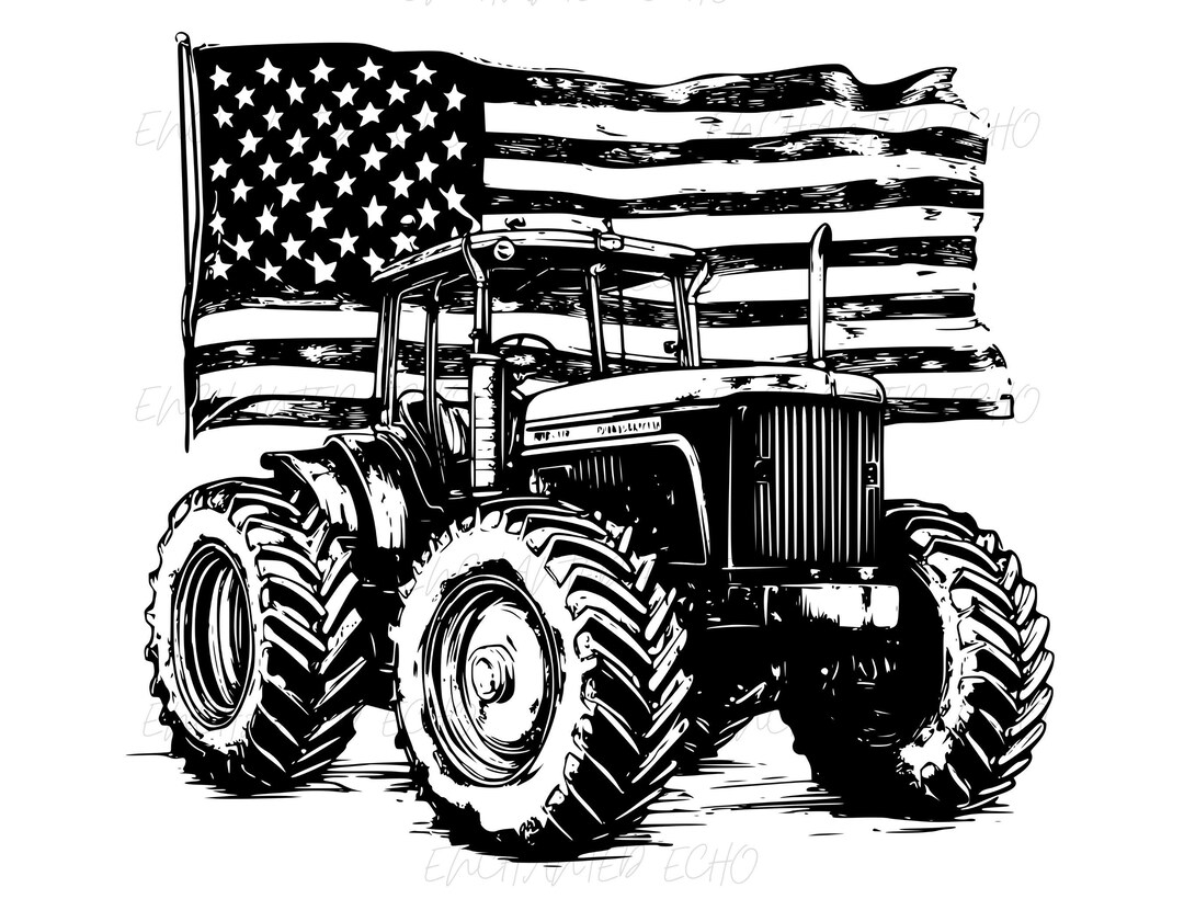 American Flag Tractor SVG + PNG Set – Patriotic Farming Clipart, USA ...