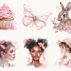 Pink Coquette Png Delicate Girly Clip Art Bundle Feminine Coquette ...