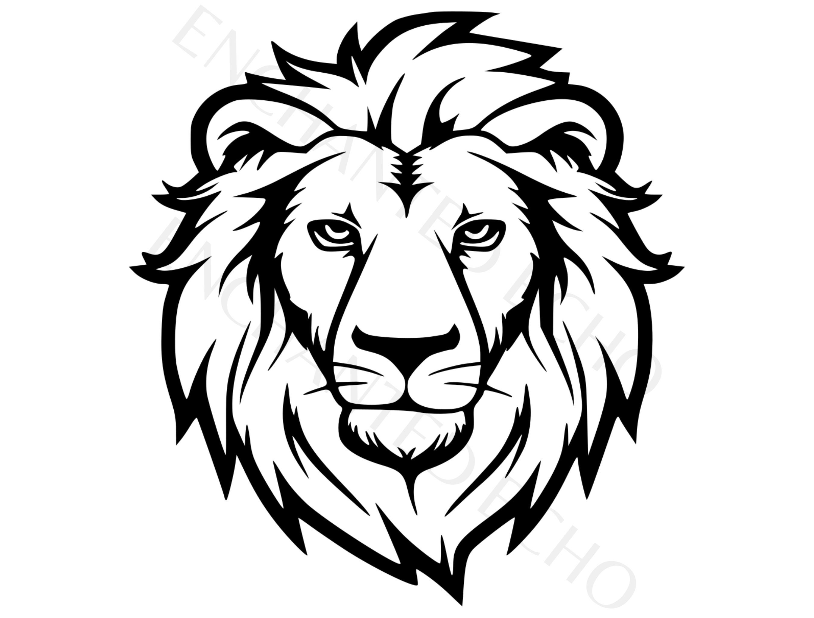 King Lion Head SVG + PNG Set - Wild Animal Face Clipart, Lion ...