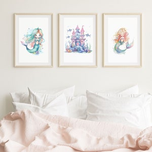 Gorgeous Watercolor Mermaid Clipart, Fantasy Mermaids Graphics ...