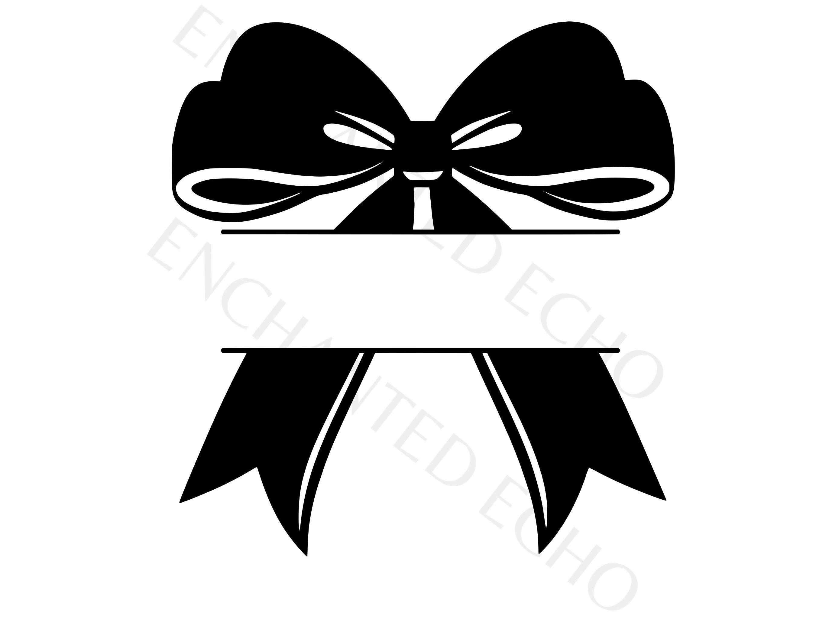 Split Monogram Bow Silhouette Svg and Png - Etsy
