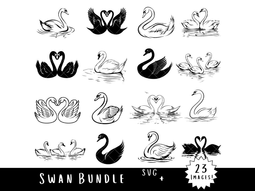 Swan SVG & PNG Bundle - 23 Images, 46 Total Files - Beautiful Swan ...