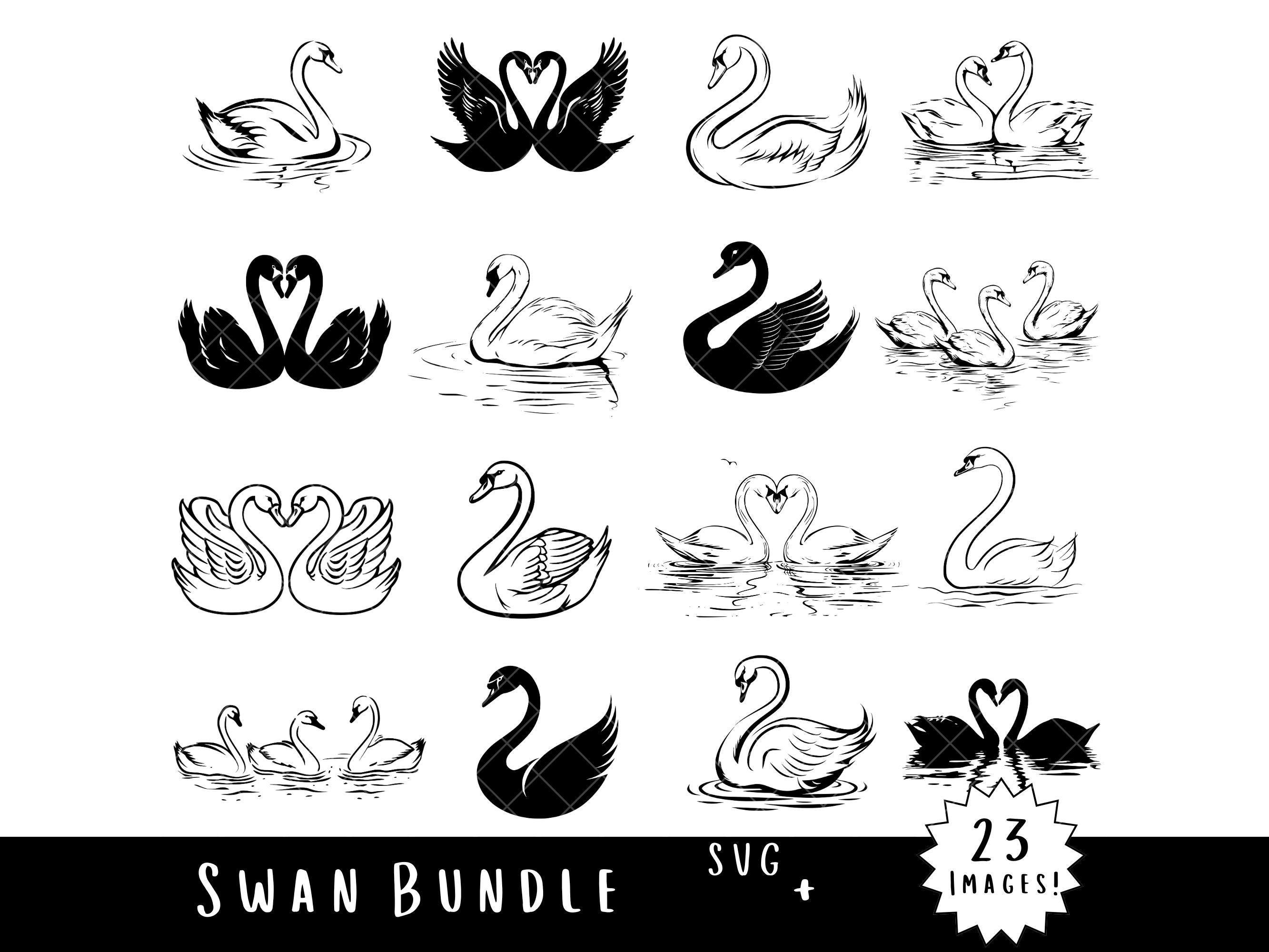 Swan SVG & PNG Bundle 23 Images, 46 Total Files Beautiful Swan Clipart ...