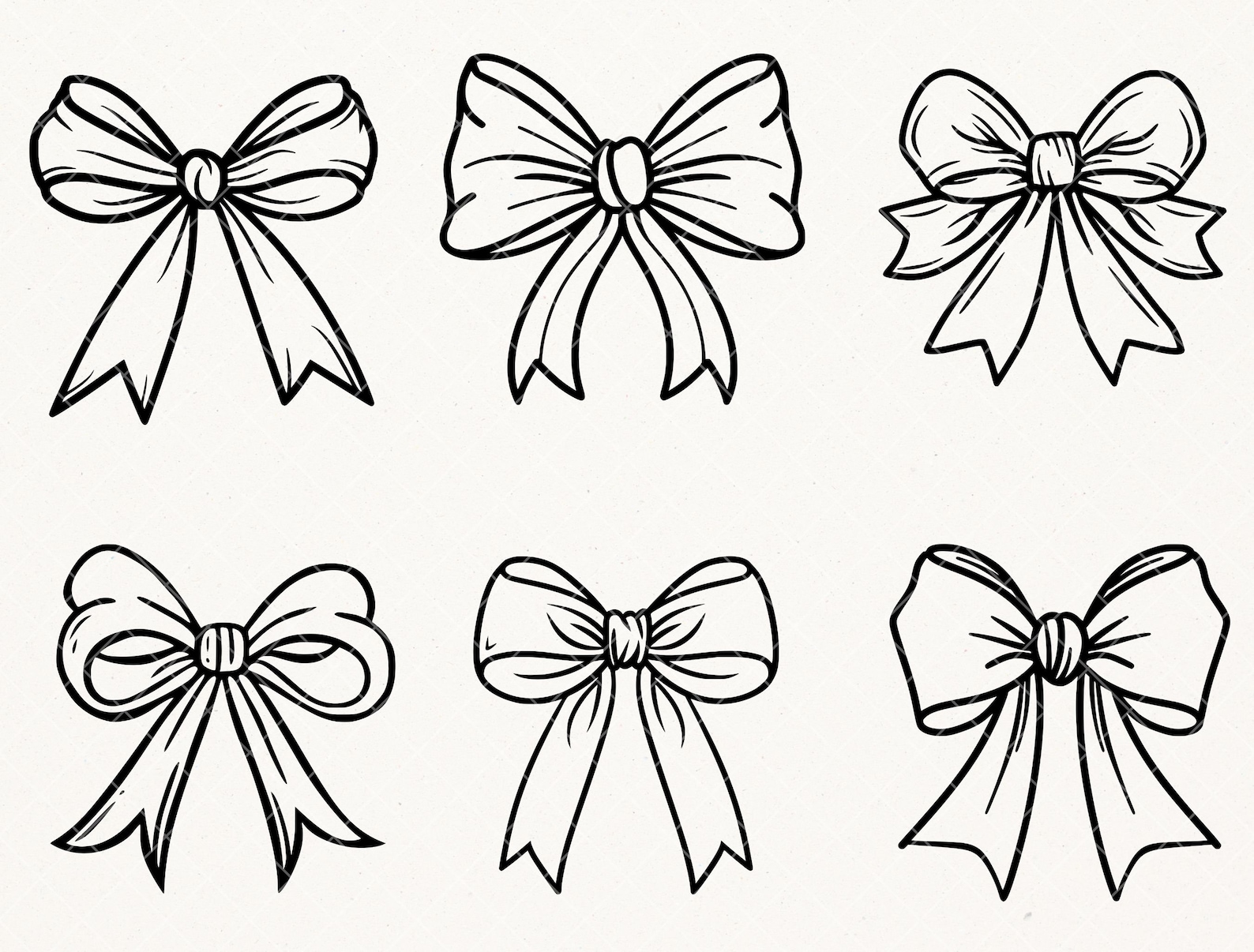 Pretty Bows SVG & PNG Bundle - Delicate Coquette Feminine Bow Clipart ...