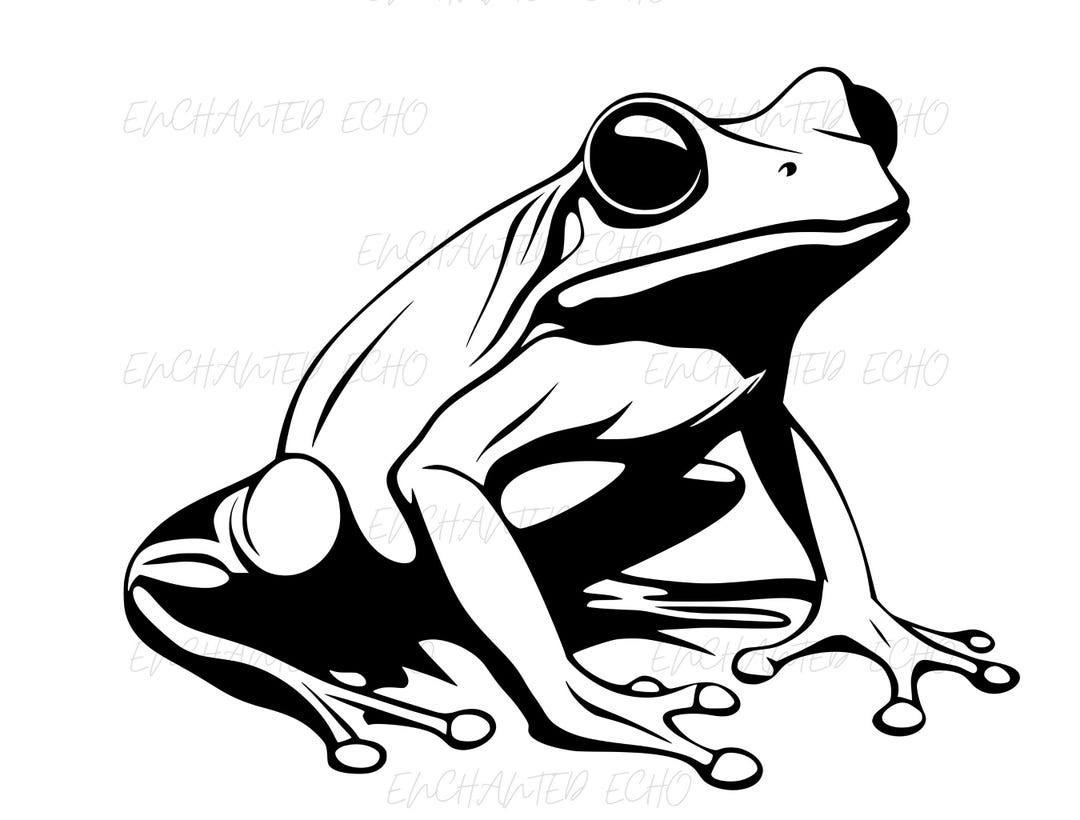 Tree Frog SVG + PNG Set - Simple Frog Silhouette Vector, Frogs Clipart ...