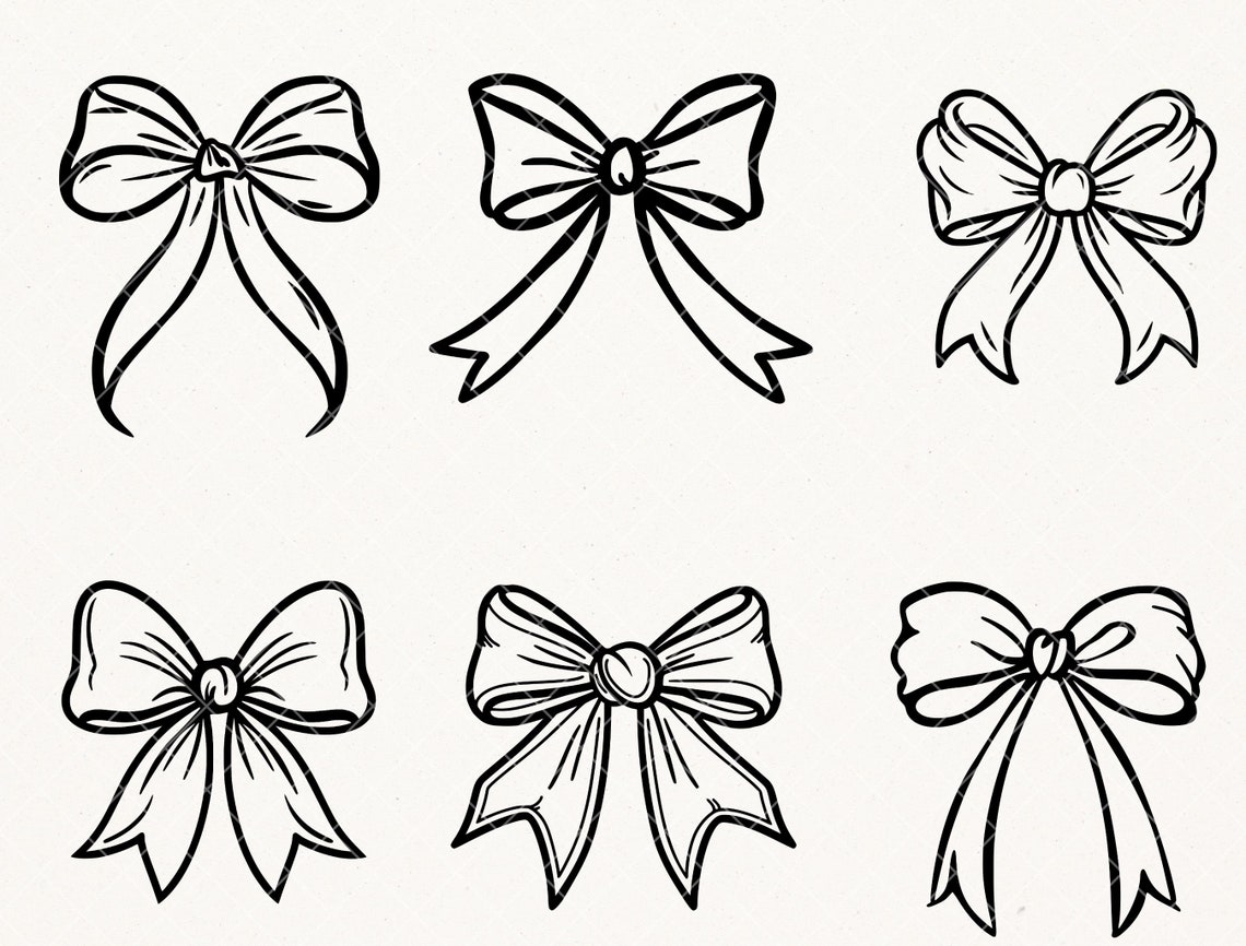 Pretty Bows SVG & PNG Bundle 22 Images 44 Total Files Delicate Feminine ...