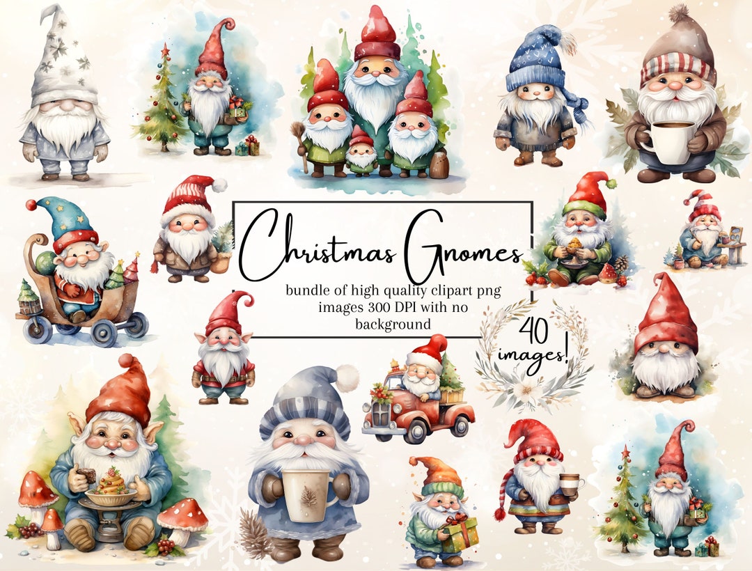 Christmas Gnomes Clipart Seasonal Clipart Christmas Cuteness 40 Png ...