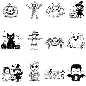 Cute Halloween SVG & PNG Bundle - 46 Kids Halloween Images, 92 Total ...