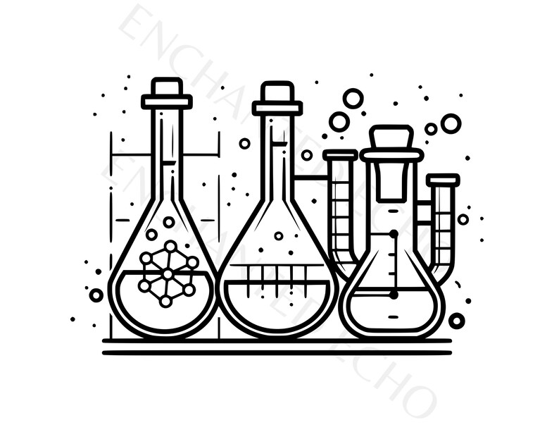 Chemistry Beakers SVG & PNG Set Vials Clipart Science Teacher Svg ...