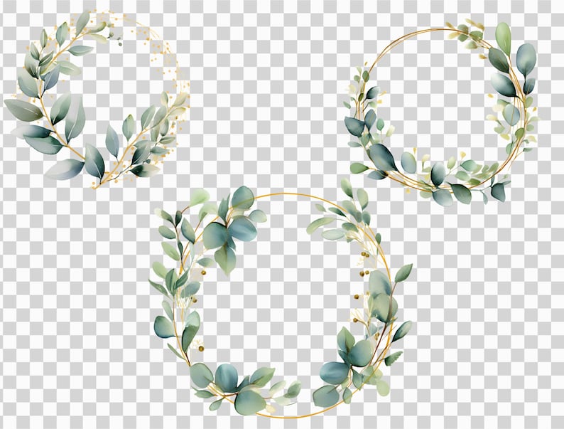 Watercolor Eucalyptus Clipart 38 PNG Greenery Set Baby Shower Green ...