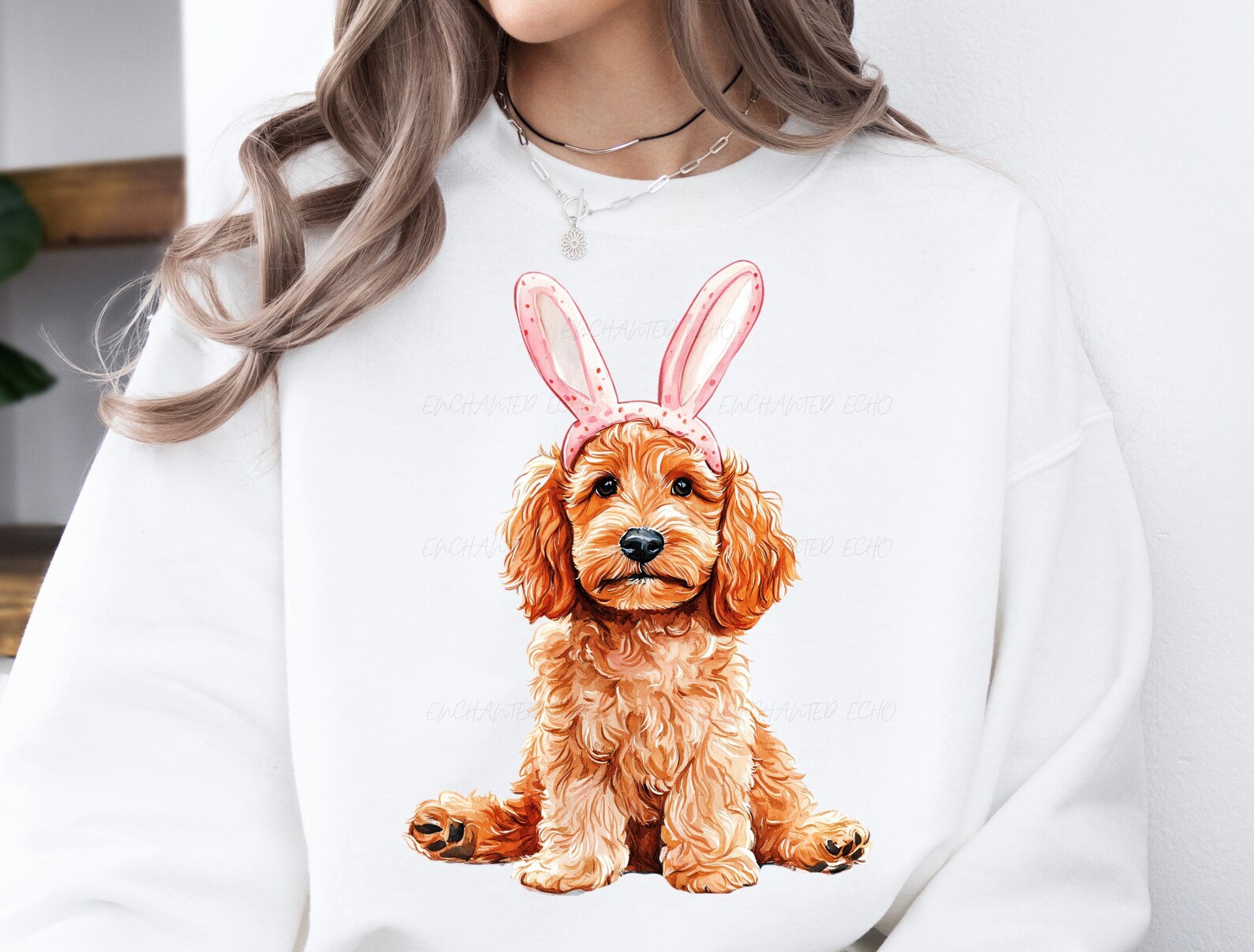Goldendoodle Easter Png - Easter Bunny Ears Doodle Png Coquette Easter ...