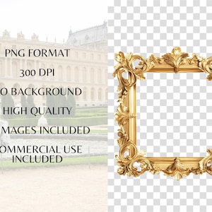 Gold Rococo Frames Clipart - 24 Pngs Antique Vintage Frames - Picture ...