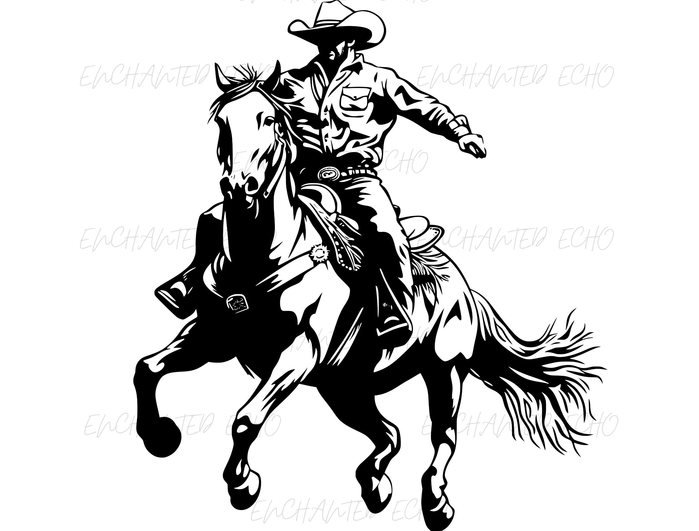 Bucking Bronco SVG + PNG Horse Riding Cowboy SVG - Etsy