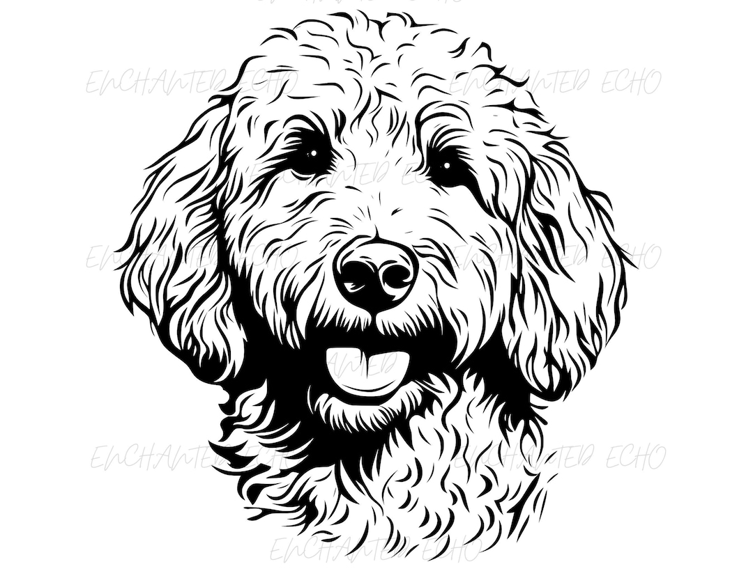 Cute Goldendoodle Face SVG + PNG + Pdf + Jpg + Dxf Set - Etsy