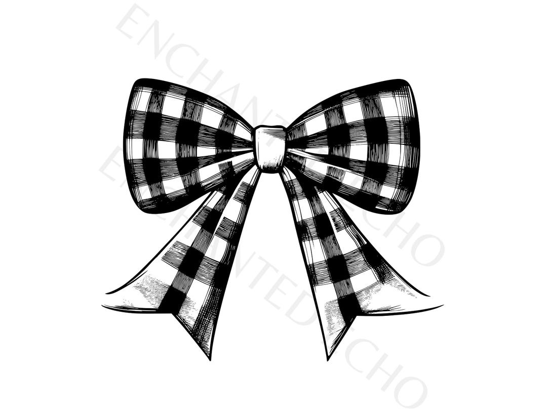 Checkered Bow SVG + PNG, Plaid Bow Svg, Checkered Coquette Bow Svg ...