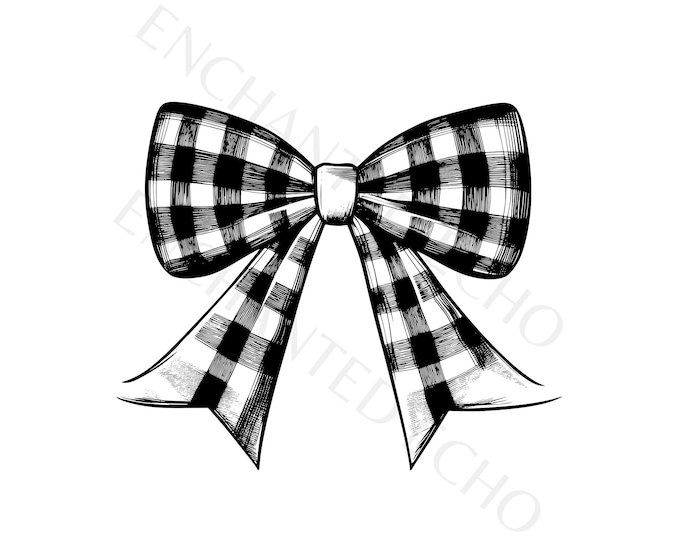 Checkered Bow SVG + PNG, Plaid Bow Svg, Checkered Coquette Bow Svg ...