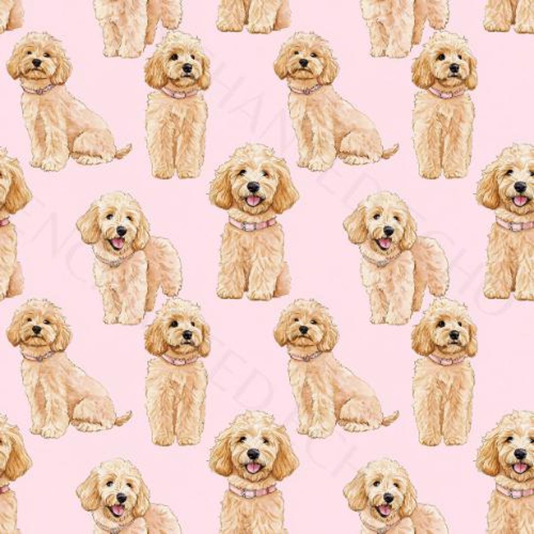 Seamless Goldendoodle Pattern PNG - Cute Goldendoodle Seamless Pattern ...