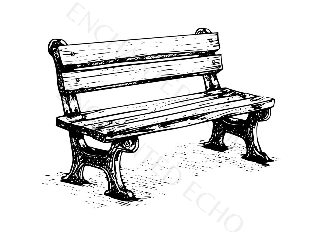 Bench SVG + PNG - Park Bench Svg - Garden Bench Svg - Bench Clipart ...