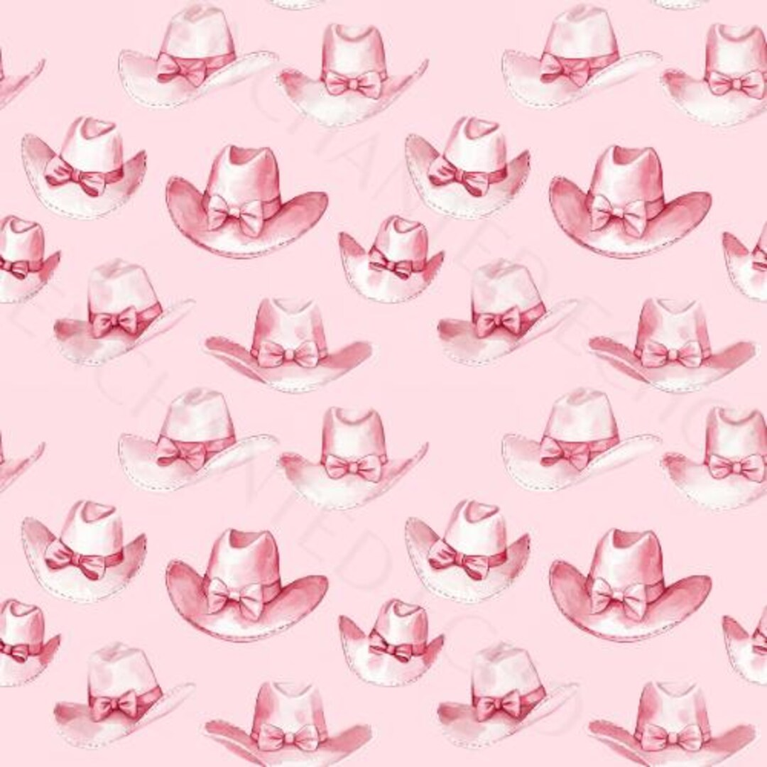 Western Seamless Pink Cowgirl Pattern PNG - Cute Pink Girly Seamless ...