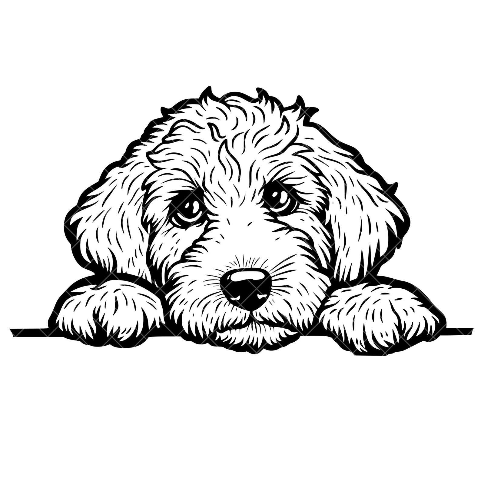 Adorable Peeking Goldendoodle Dog SVG PNG Set Cute Peeking Dog Graphic ...