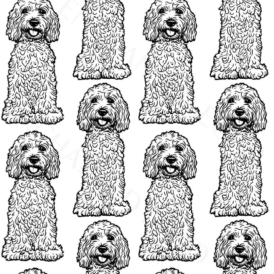 Seamless Goldendoodle SVG Pattern With Png Included - Etsy
