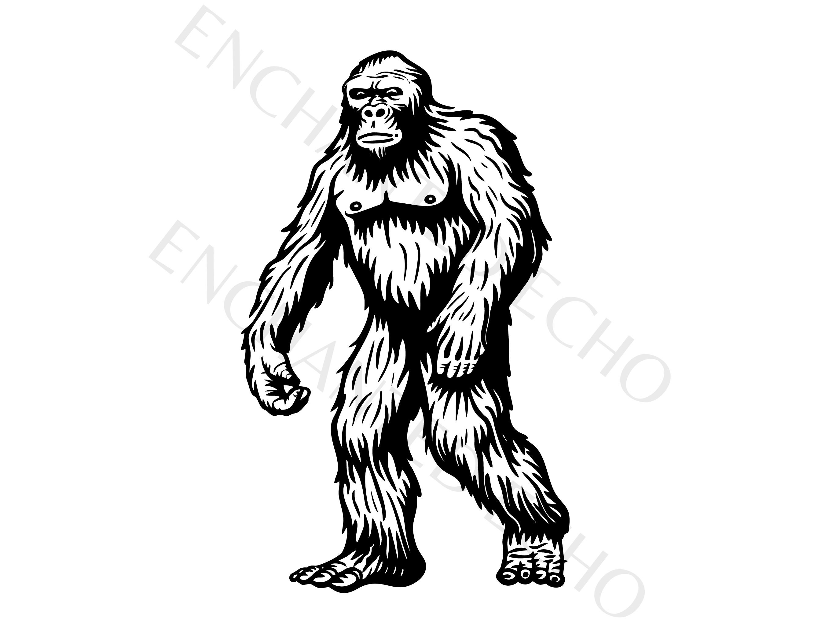 Bigfoot Svg Sasquatch Png Yeti Clipart Bigfoot Walking Vector ...