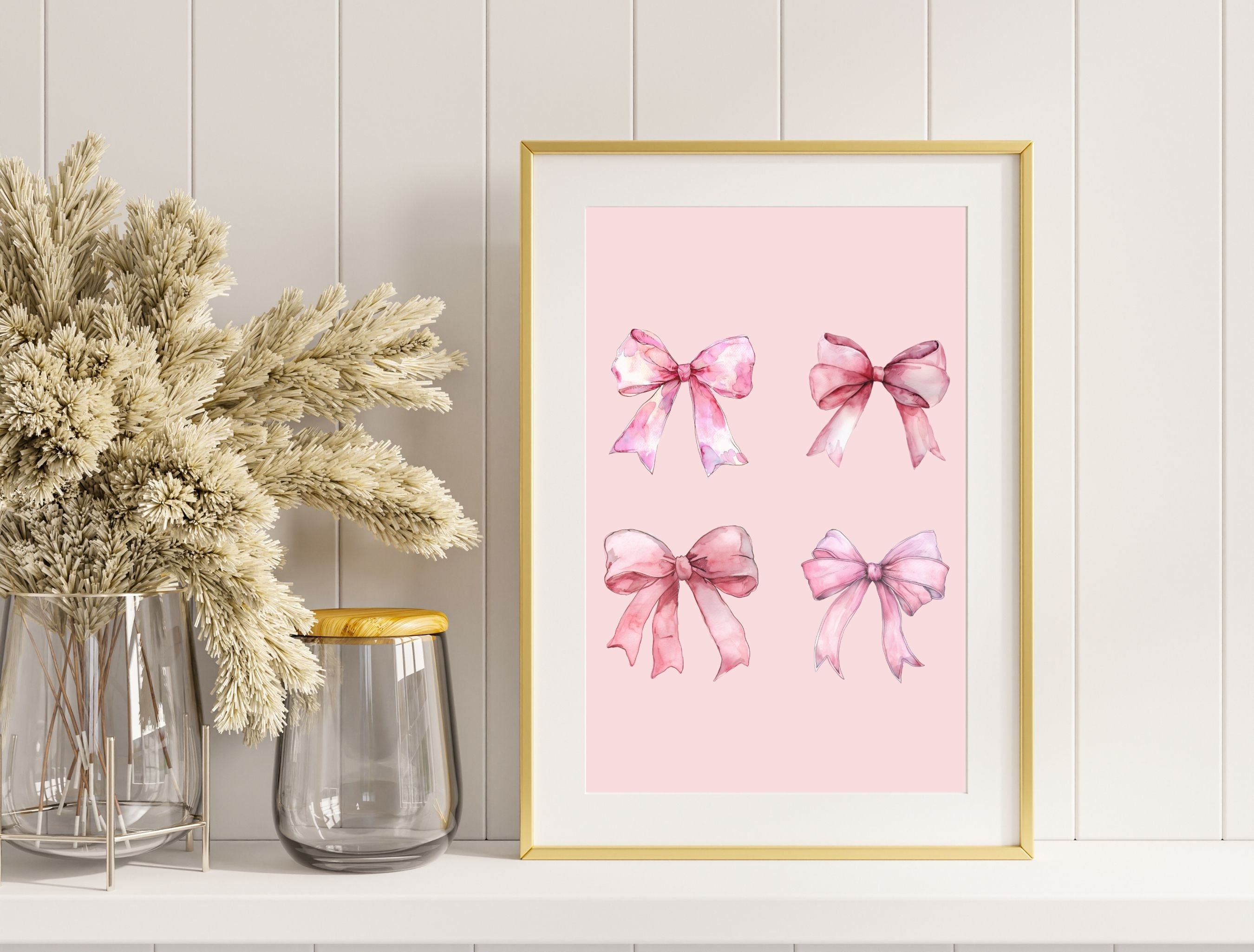Coquette Pink Bows Clipart Watercolor Blush Pink Ribbons Set of 38 Pink ...