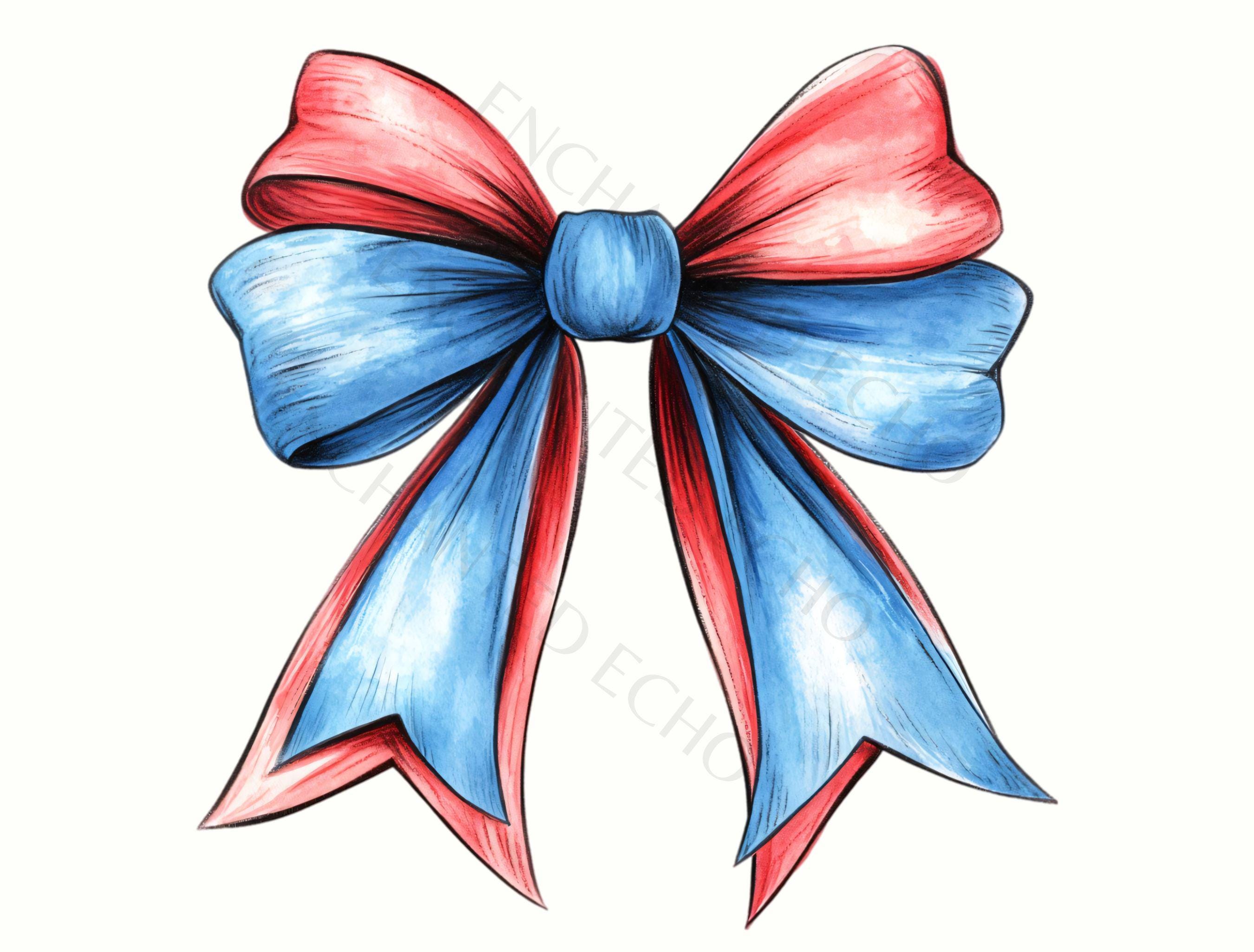 Red and Blue Bow PNG – Coquette Sports Team School Colors Ribbon ...