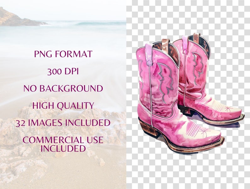Pink Coastal Cowgirl Clipart I Set of 32 Images I Girly Clip Art Bundle ...