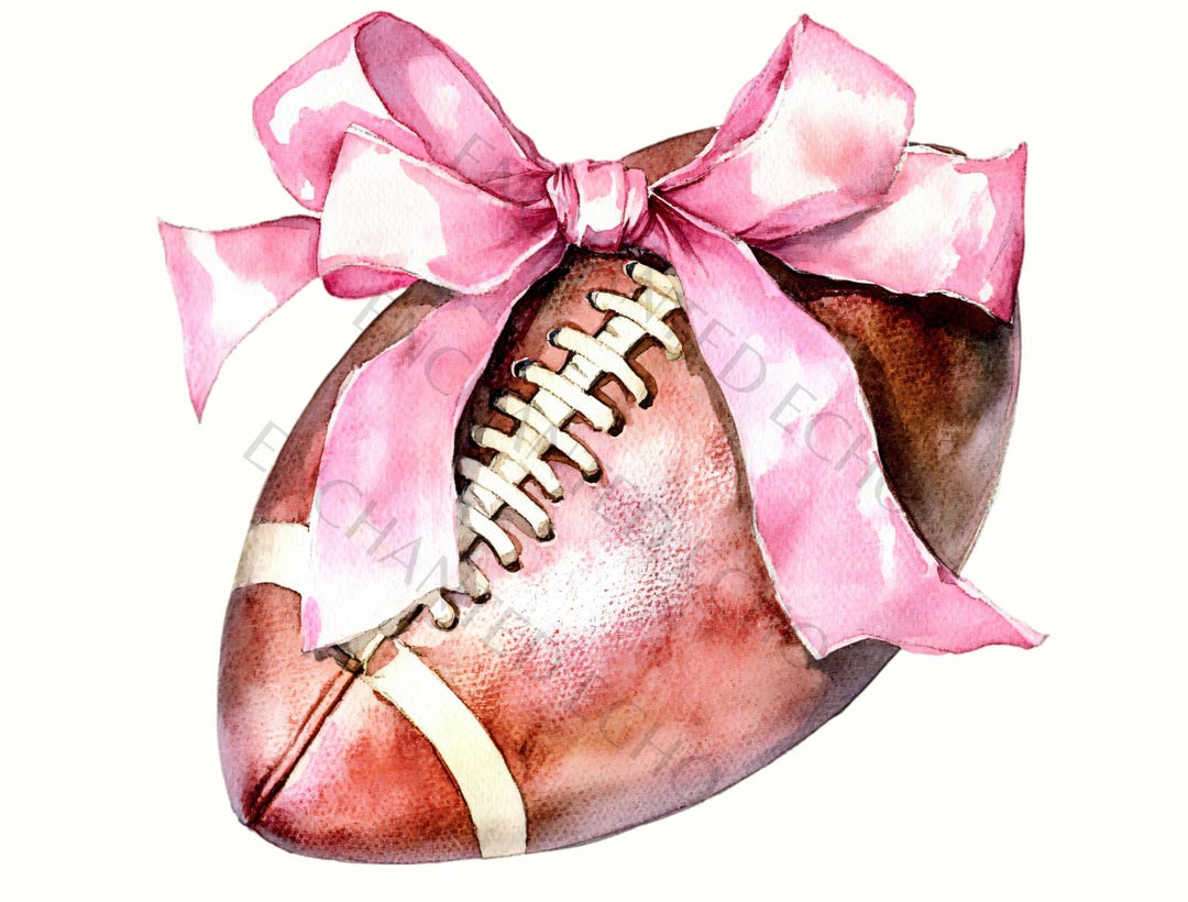 Coquette Girly Football PNG - Pink Bow Football PNG - Pink Bow Football ...