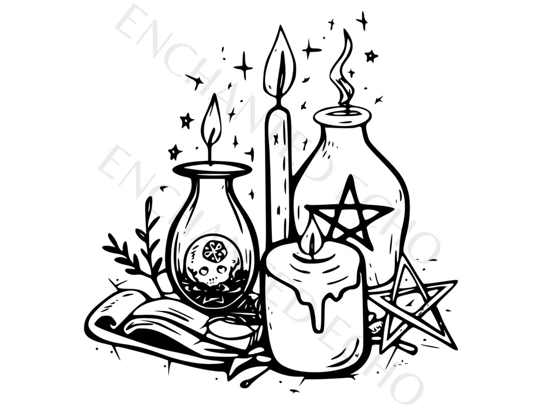 Occult Svg, Magic Spells Png, Witchcraft Illustration, Witchy Vector ...