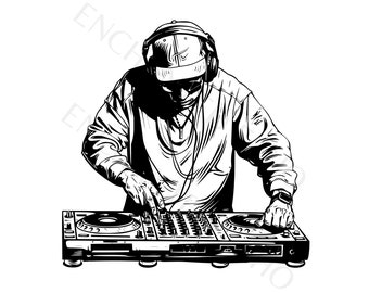 DJ SVG + PNG Set – Music Turntable Clipart, Disc Jockey Sublimation ...