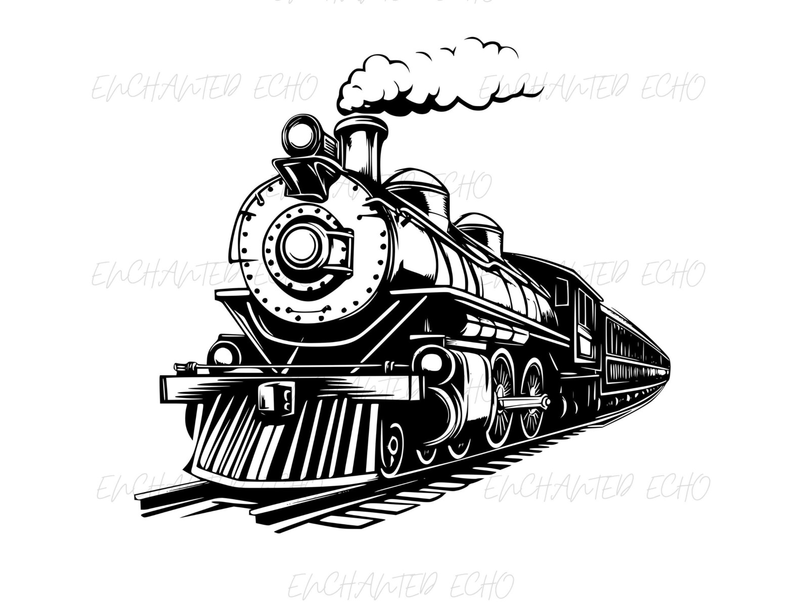 Vintage Train SVG + PNG Steam Engine - Etsy