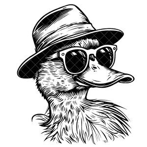 Duck With Sunglasses SVG PNG Set - Etsy