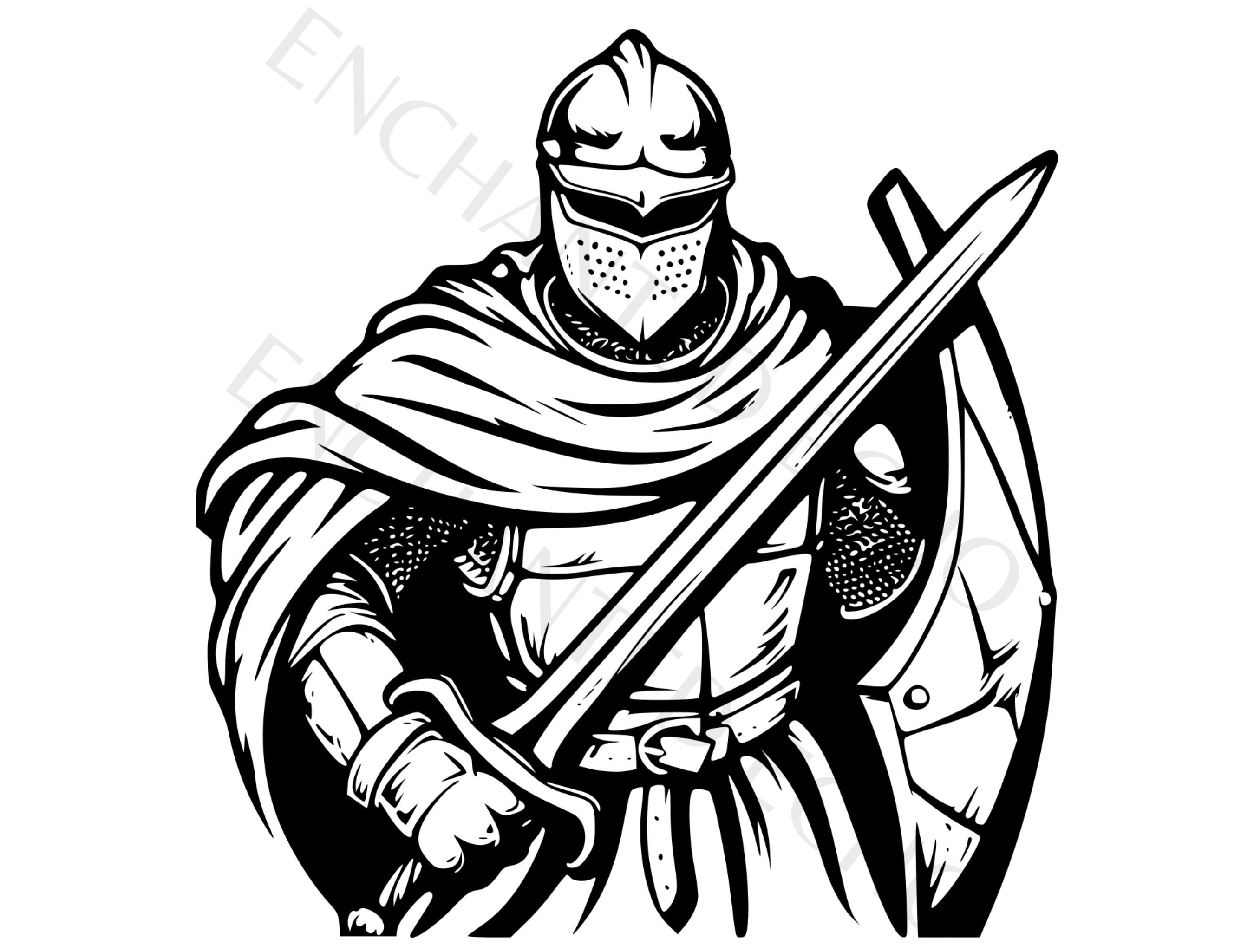 Knight Svg Knight With Sword Png Dark Fantasy Svg, Dungeon Master ...