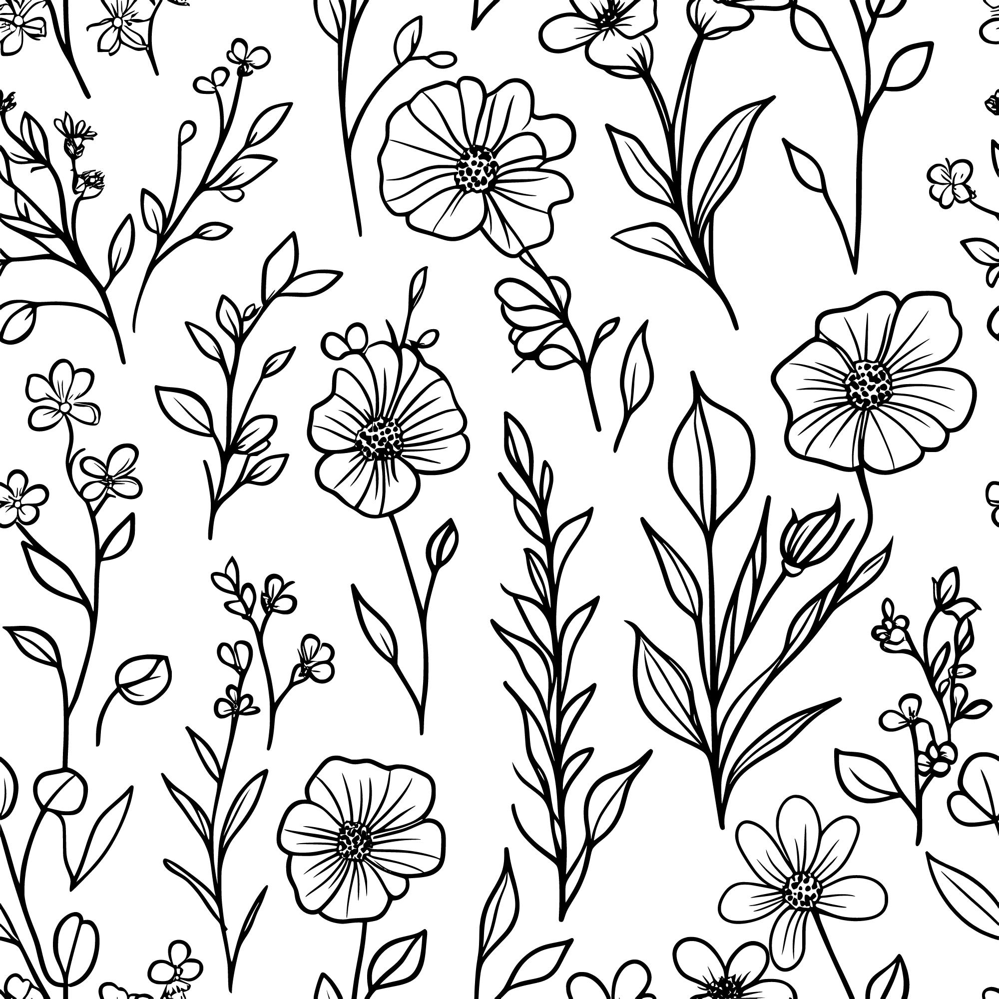 Seamless Wildflower SVG Pattern - Floral Seamless Pattern PNG File ...
