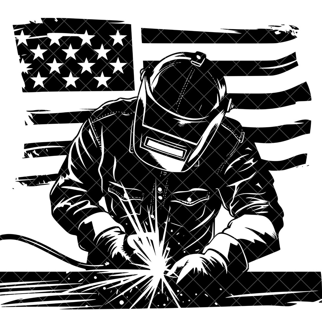 Welder With American Flag SVG & PNG Set – Welding Clipart (digital ...