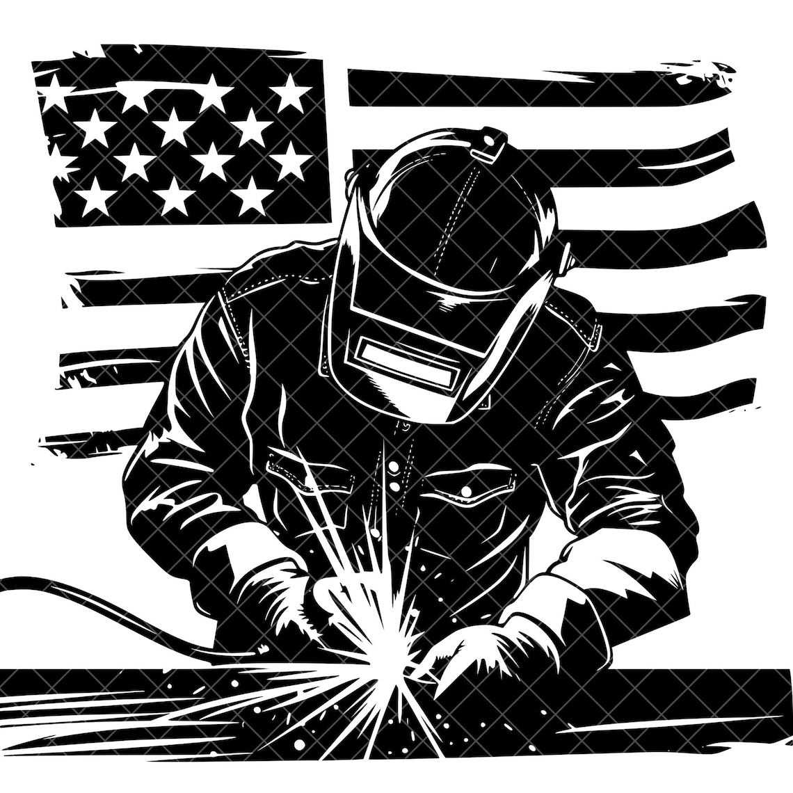Welder SVG & PNG Set Welder With American Flag Png Welding Professional ...
