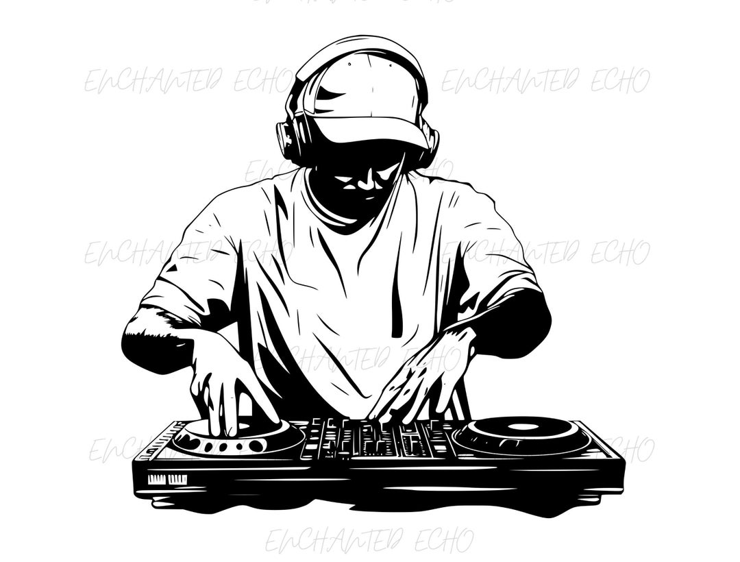 DJ SVG & PNG Set - Turntable Clipart, Record Player Deejay Silhouette ...