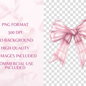 Coquette Pink Bows Clipart Watercolor Blush Pink Ribbons Set of 38 Pink ...