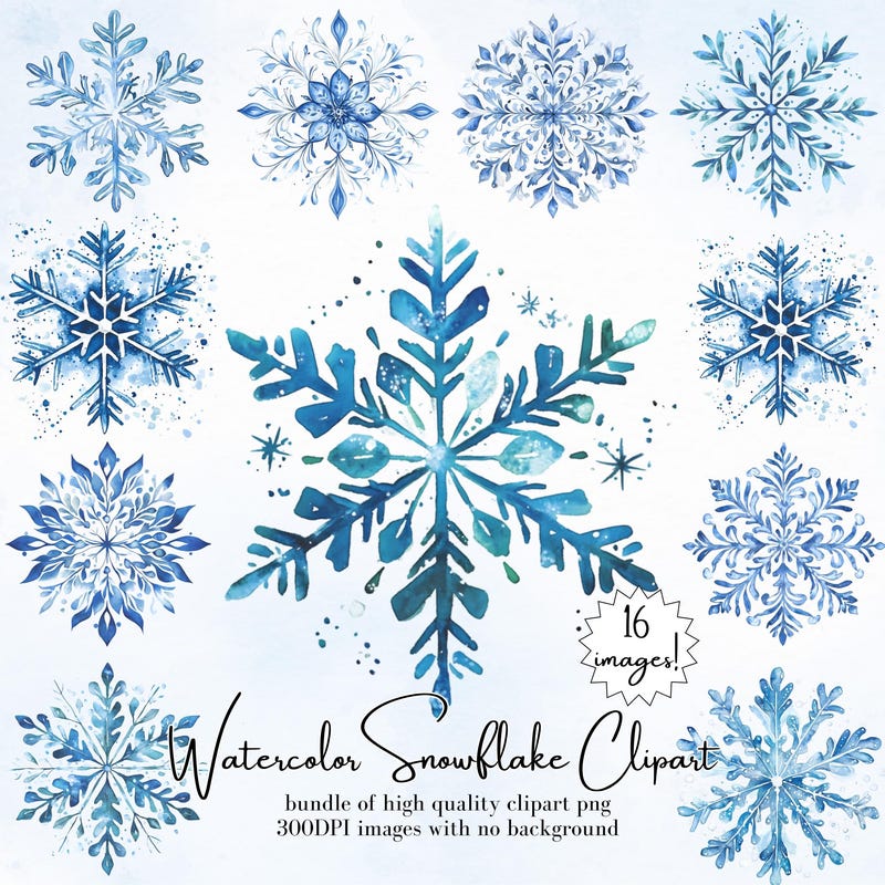 Snowflakes Clipart - Etsy