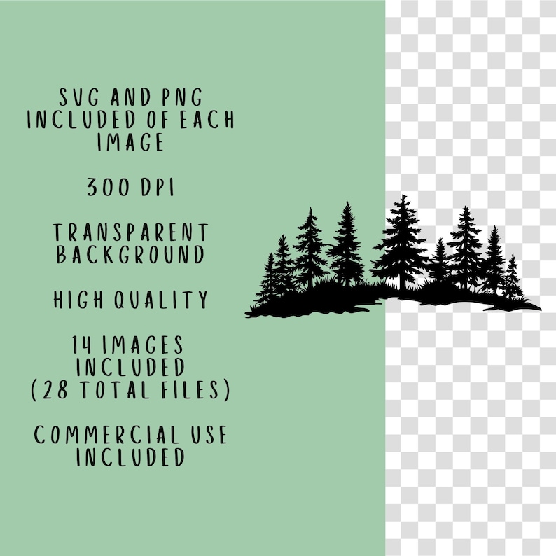 Tree Line Svg & Png Bundle - Forest Tree SVG 14 Forest Tree Line ...