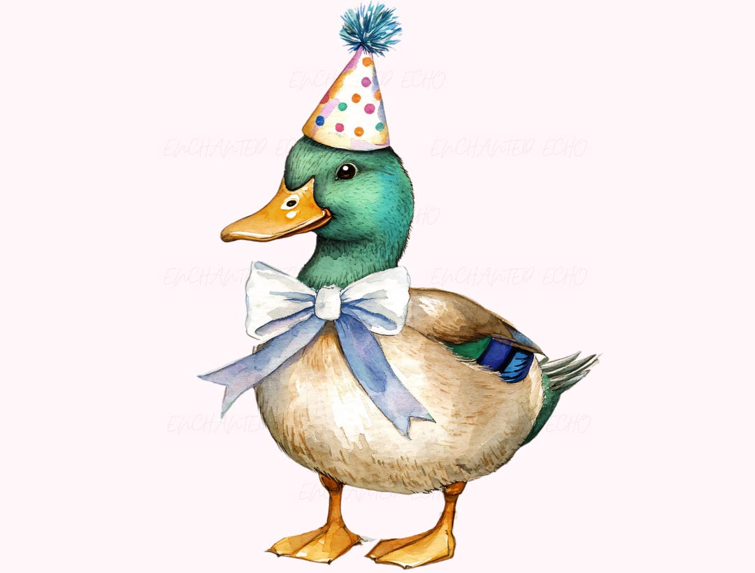 Birthday Mallard Duck Png Coquette Bow Duck Png Coquette Birthday Hat ...