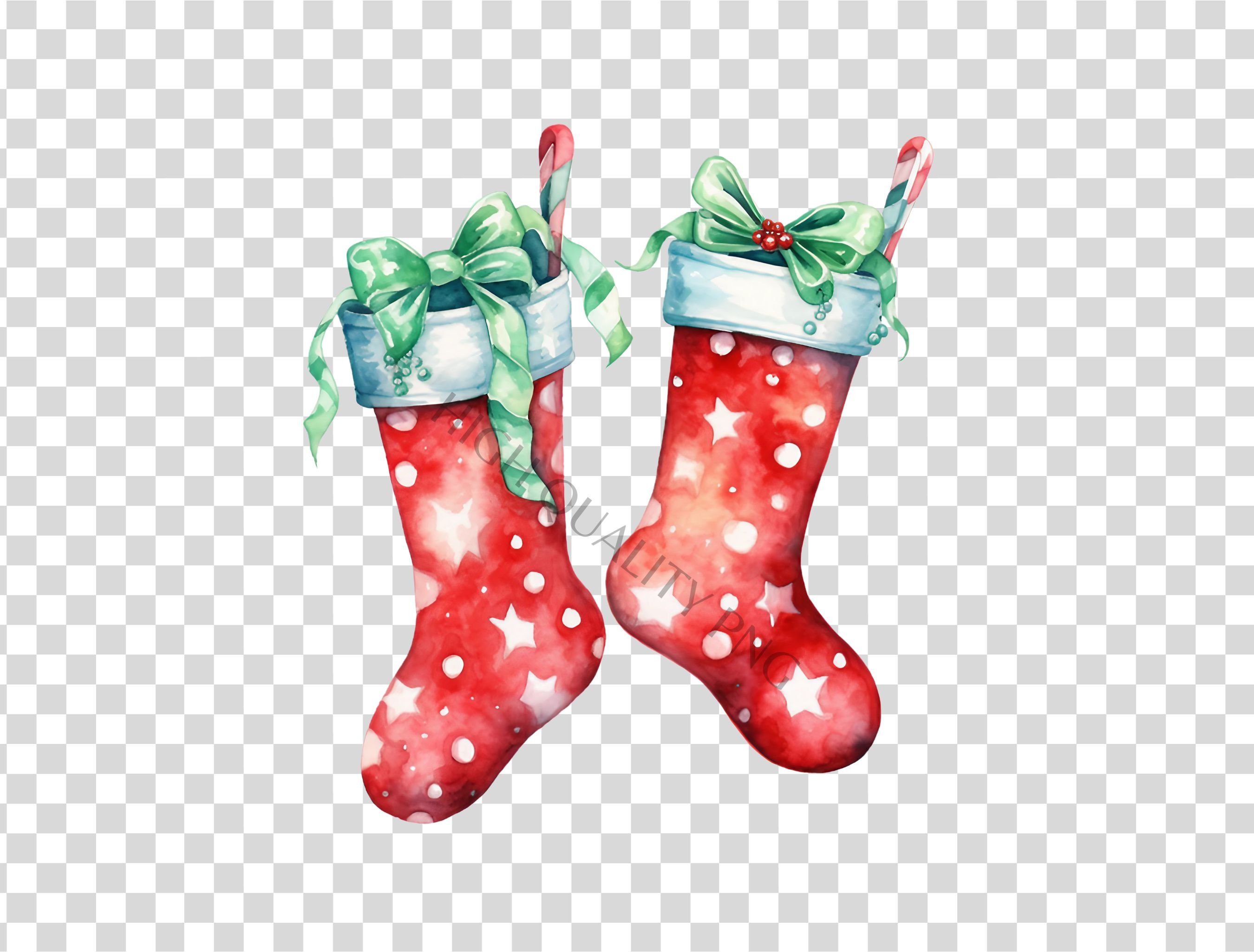 Stocking Clipart Cozy Clipart Colorful Stockings Watercolor - Etsy