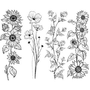 Vertical Floral Borders SVG & PNG Bundle - 24 Flower Images, 48 Total ...