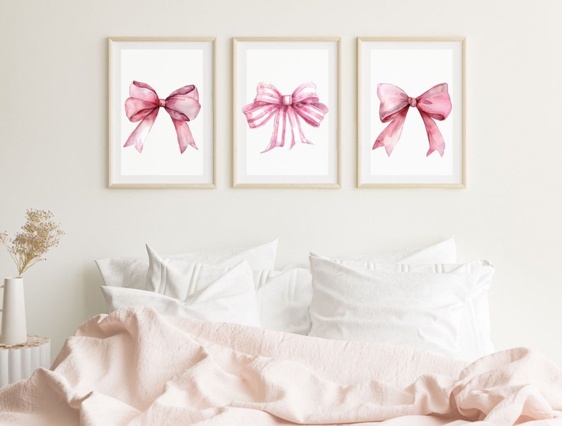 Coquette Pink Bows Clipart Watercolor Blush Pink Ribbons Set of 38 Pink ...