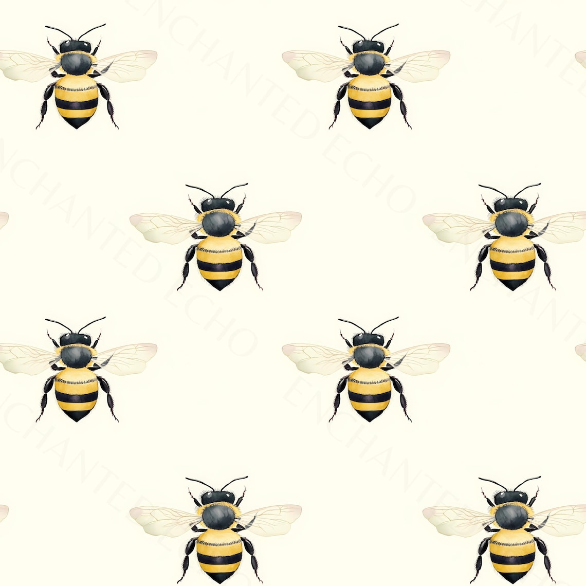 Seamless Bee Pattern Simple Bees JPG Pattern Bumblebee Seamless Design ...