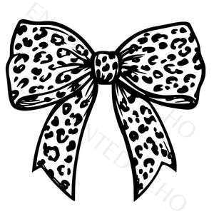Leopard Print Bow Svg + Png, Leopard Coquette Bow Png Svg - Leopard Bow ...