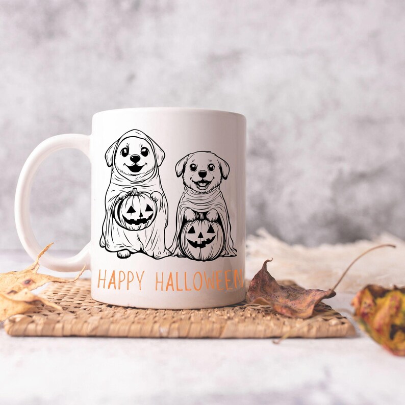 Halloween Ghost Dogs SVG PNG – 16 Spooky Dog Breed Images (digital ...